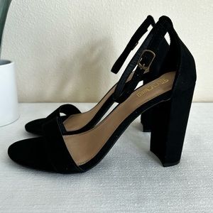 Brash | Shoes | New Brash Black Faux Suede Ankle Strap Block High Heel ...